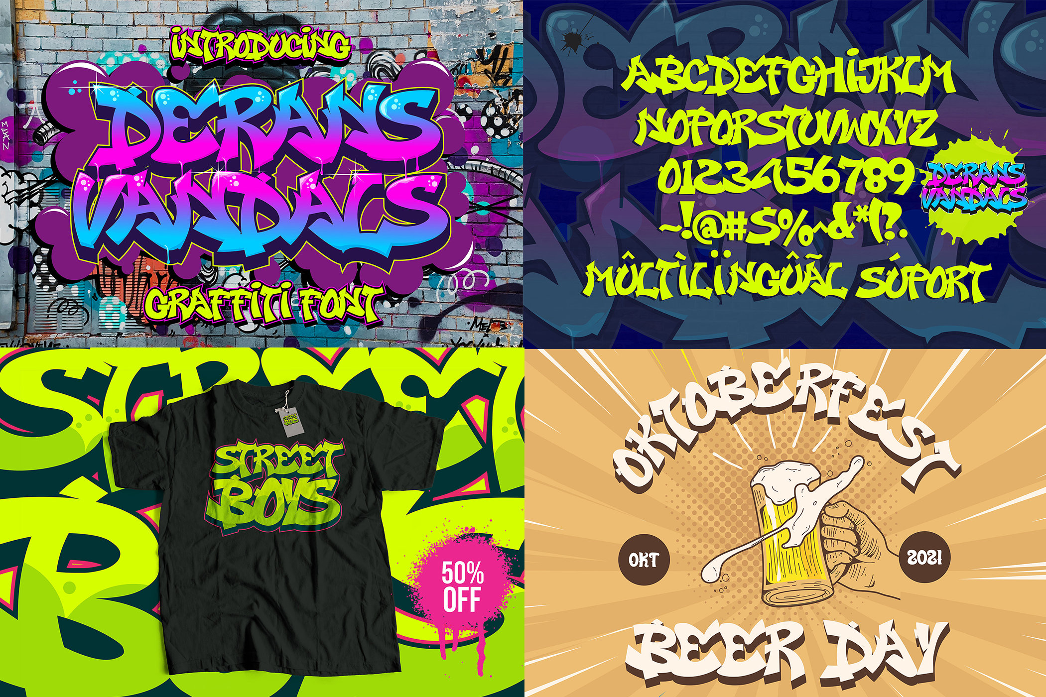 Graffiti Font Bundle: Urban, Retro, Street Fonts (vol.5) - Etsy