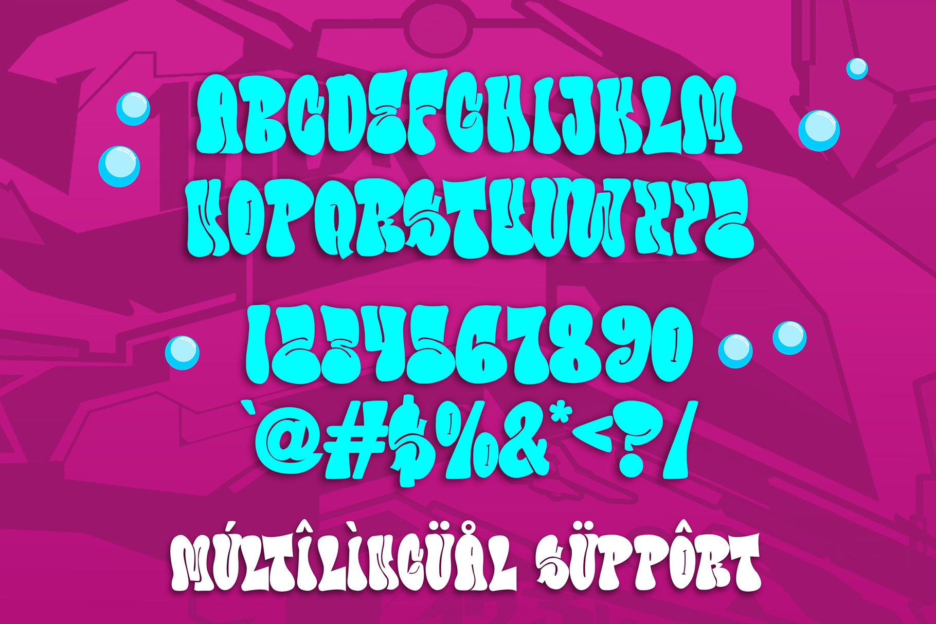 Bubble Horns Graffiti Font, Vintage Font, Logo Font, Canva Font, Cricut ...