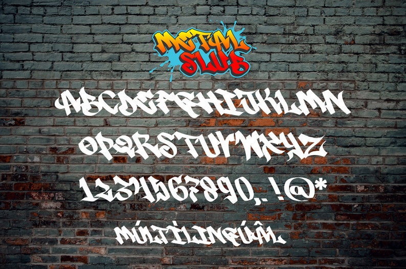 Metal Slub Realistic Graffiti Tag Font, Vintage Font, Monoline Font ...