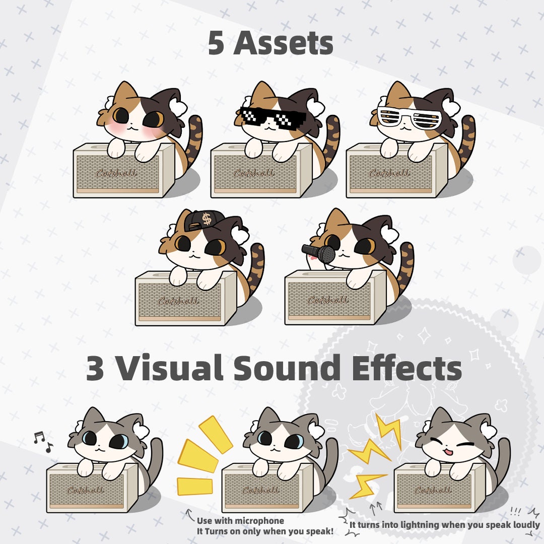 Customizable Speaker Cat Vtuber Model | Vtuber Pet | Stream | Multiple ...