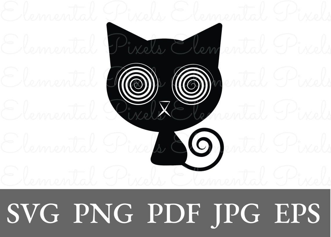Hypnosis Cat Svg Cute Hypno Kitten Hypnotized Kitty - Etsy UK