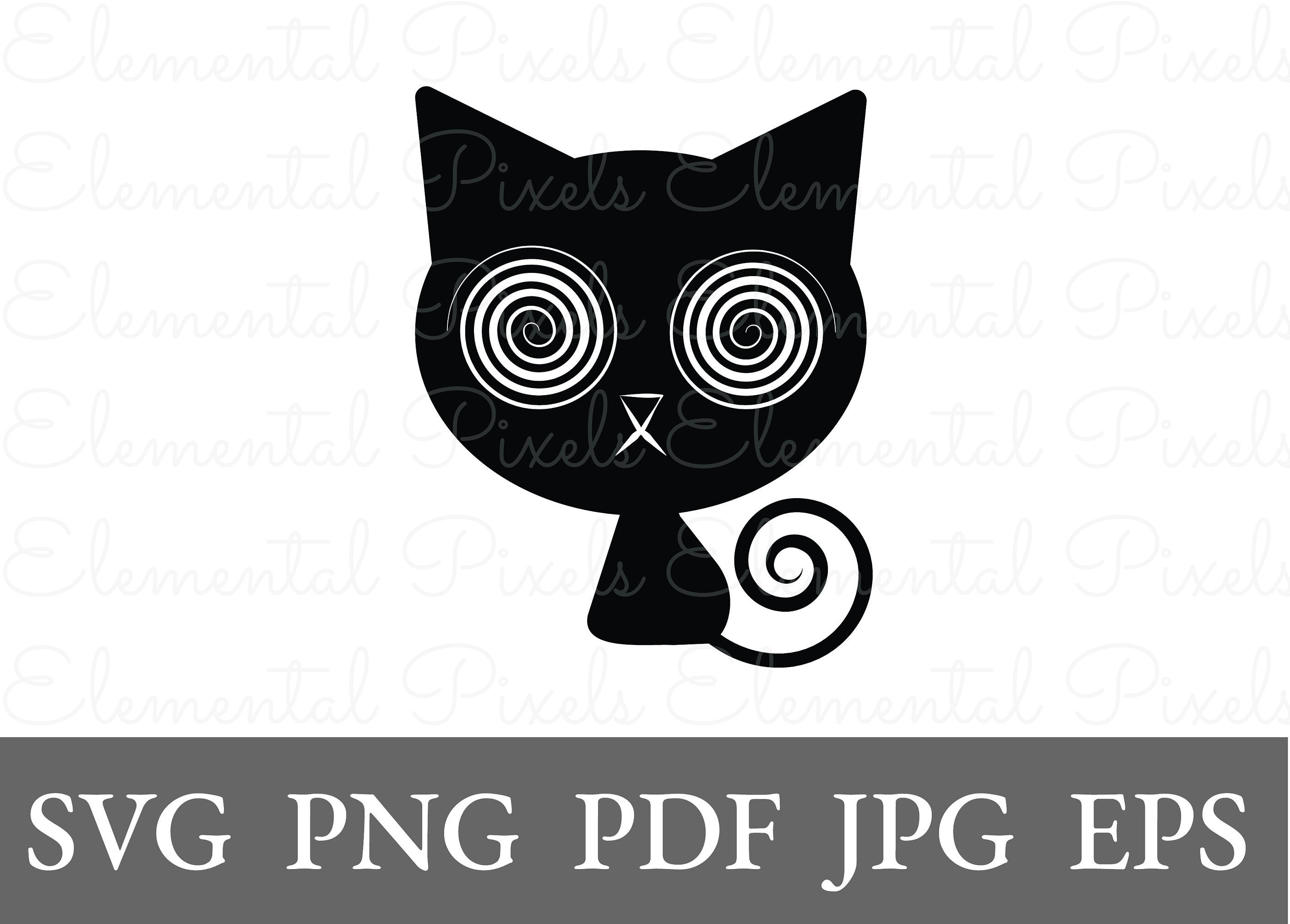 Hypnosis Cat Svg Cute Hypno Kitten Hypnotized Kitty - Etsy UK
