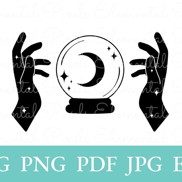 Crystal Ball and Hand Svg - Etsy