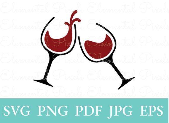 Wine Glasses Svg Cheers Vector Files for Cricut - Etsy