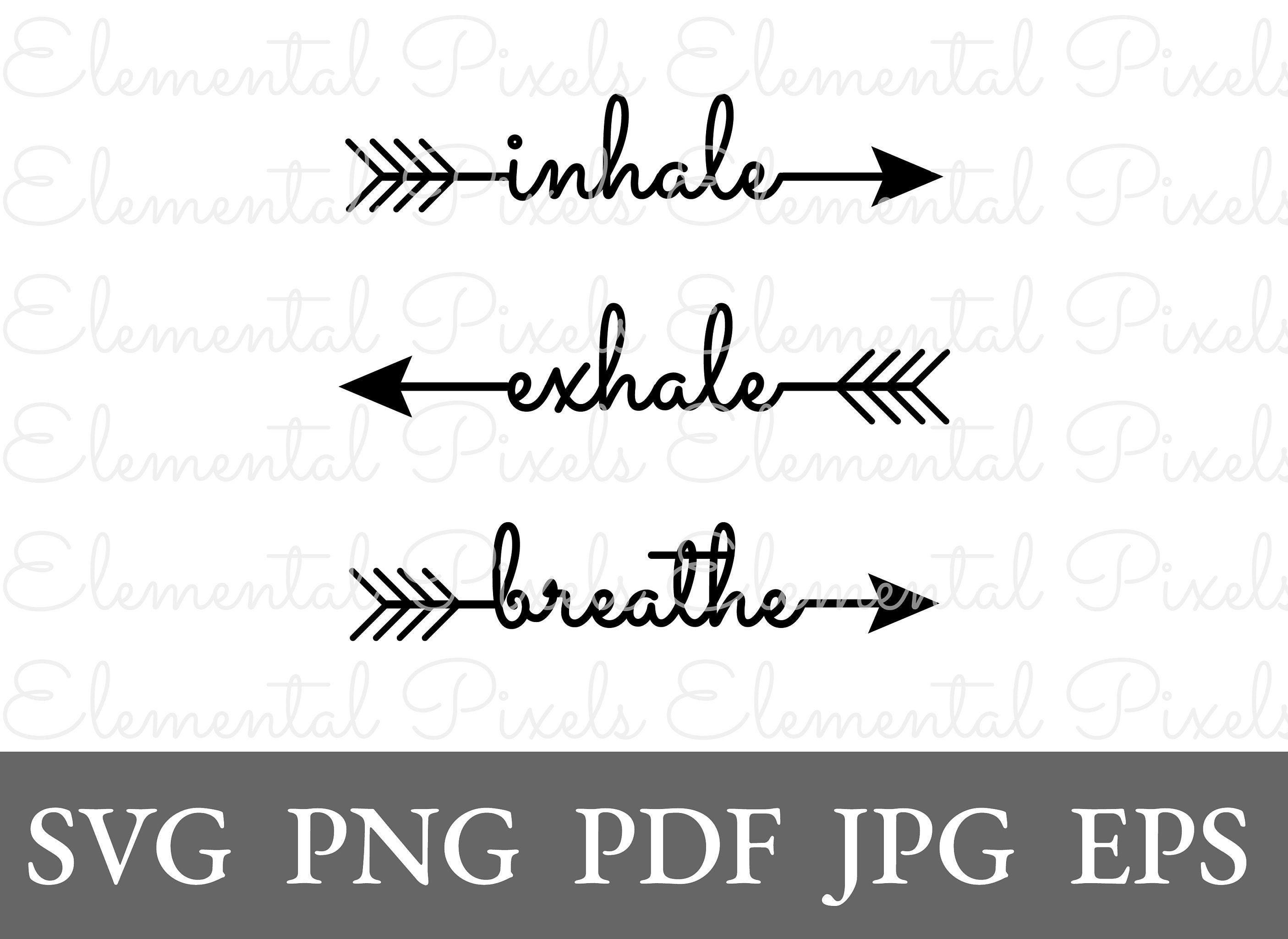 Flechas svg paquete flecha con palabras svg inhalar y - Etsy España