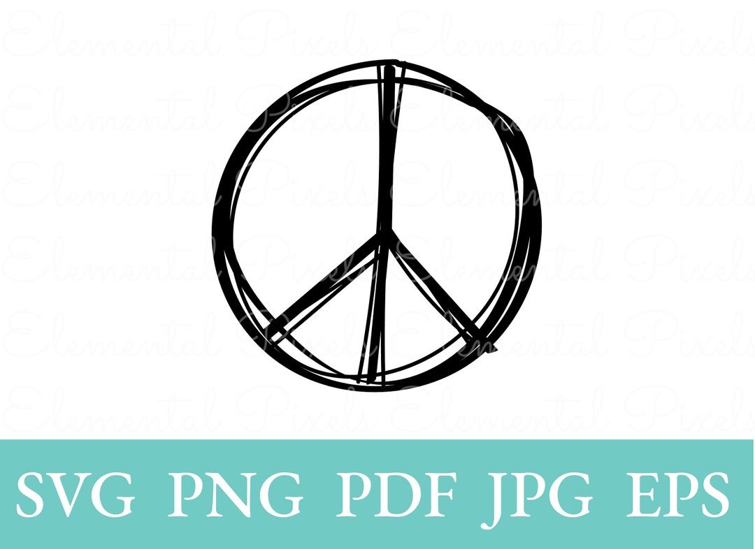 Hand Drawn Peace Sign Svg | Minimalist Peace Symbol Printable Clipart ...
