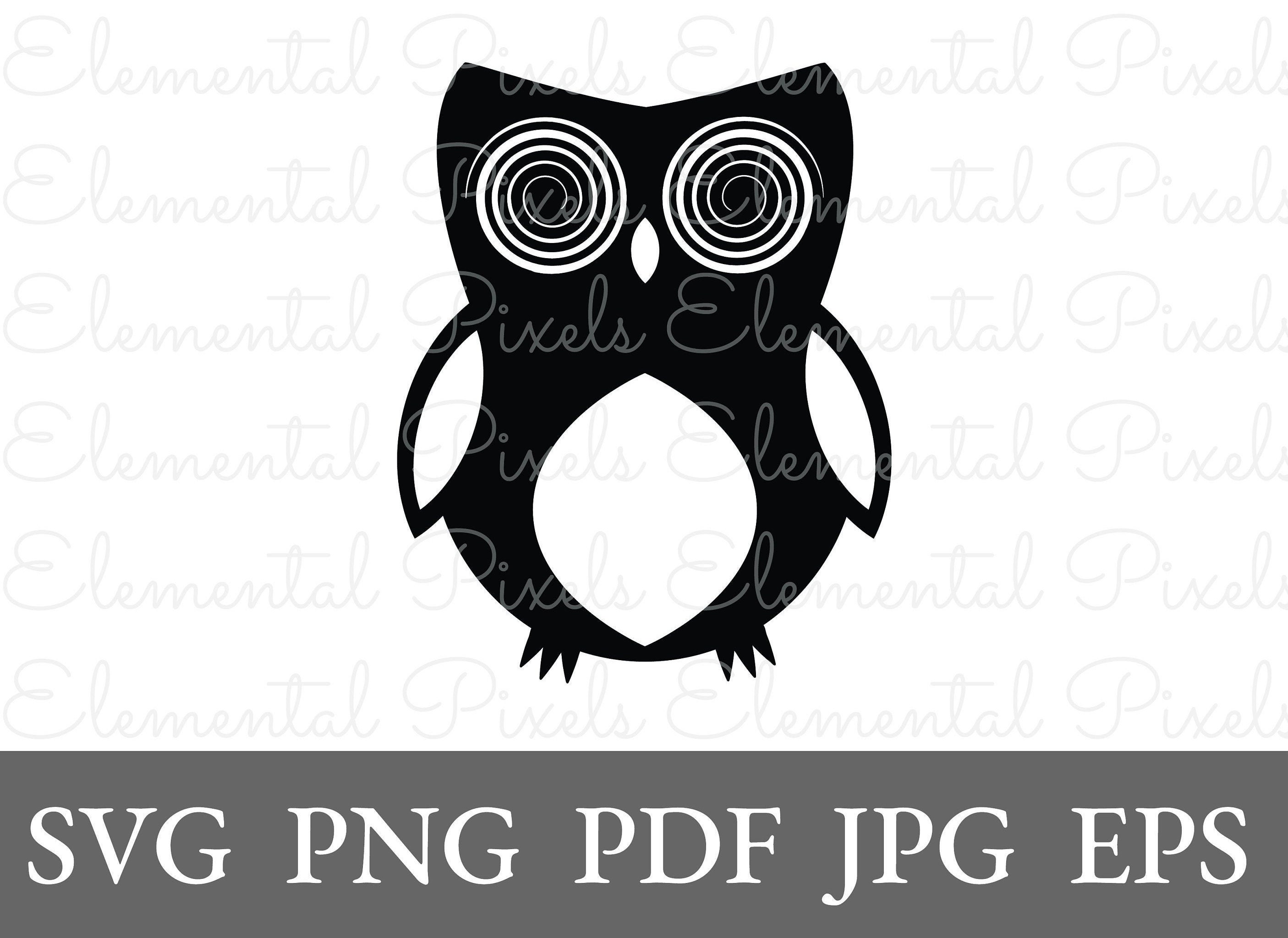 Hypno Owl Svg, Hypnosis Owl, Hypnotized Spiral Eyes, Cricut, Cute ...