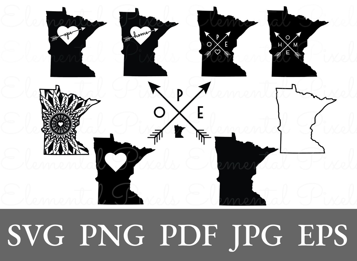 Minnesota Svg File, Ope, State Shapes, State Silhouette Print, Vector ...