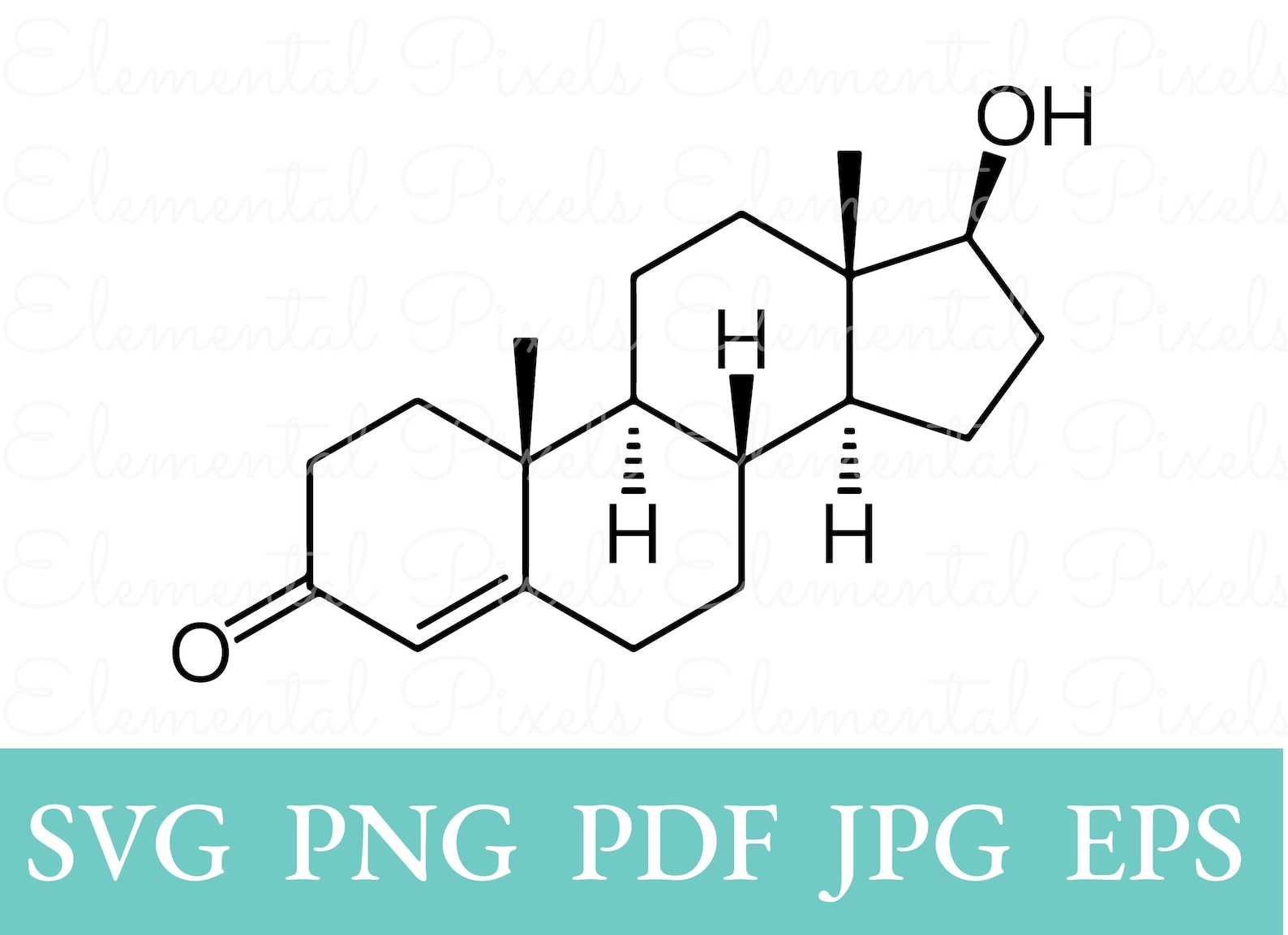 Testosterone Svg | Molecule Png for Shirts | Chemical Structure ...