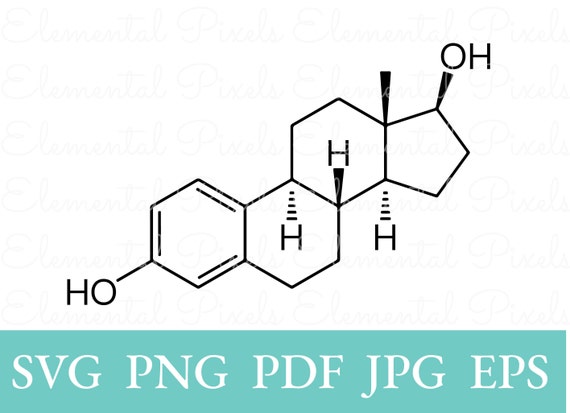 Estrogen svg molecule png for shirts chemical structure | Etsy