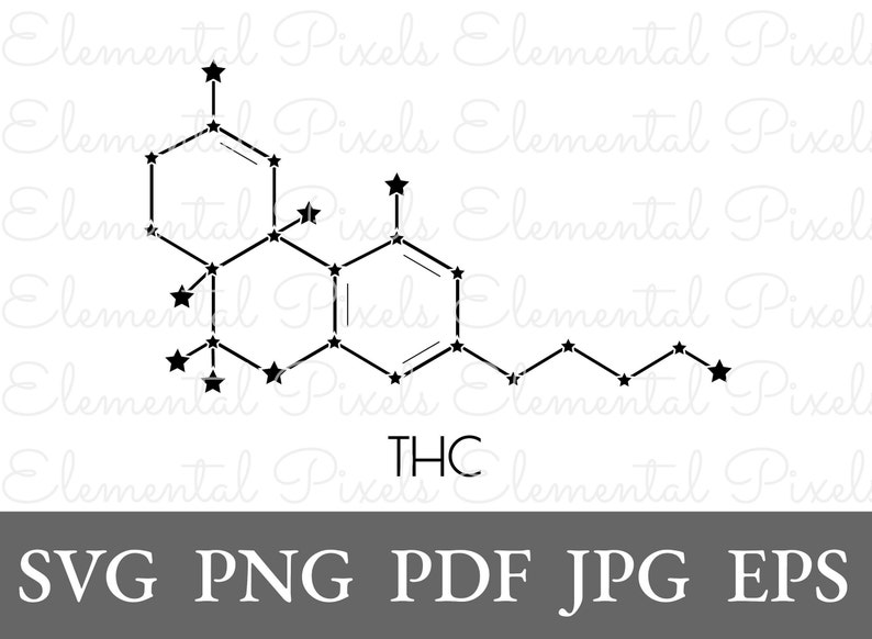 THC Molecule Svg | Constellation Art | Marijuana Clipart | Cannabis ...