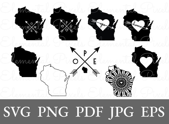 Wisconsin State Svg Bundle Ope Home State Mandala | Etsy