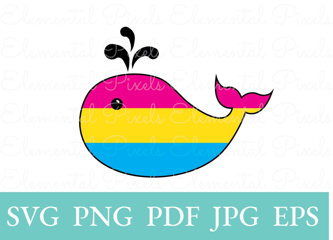 Pansexual whale svg / archivos vectoriales para cricut / png para ...
