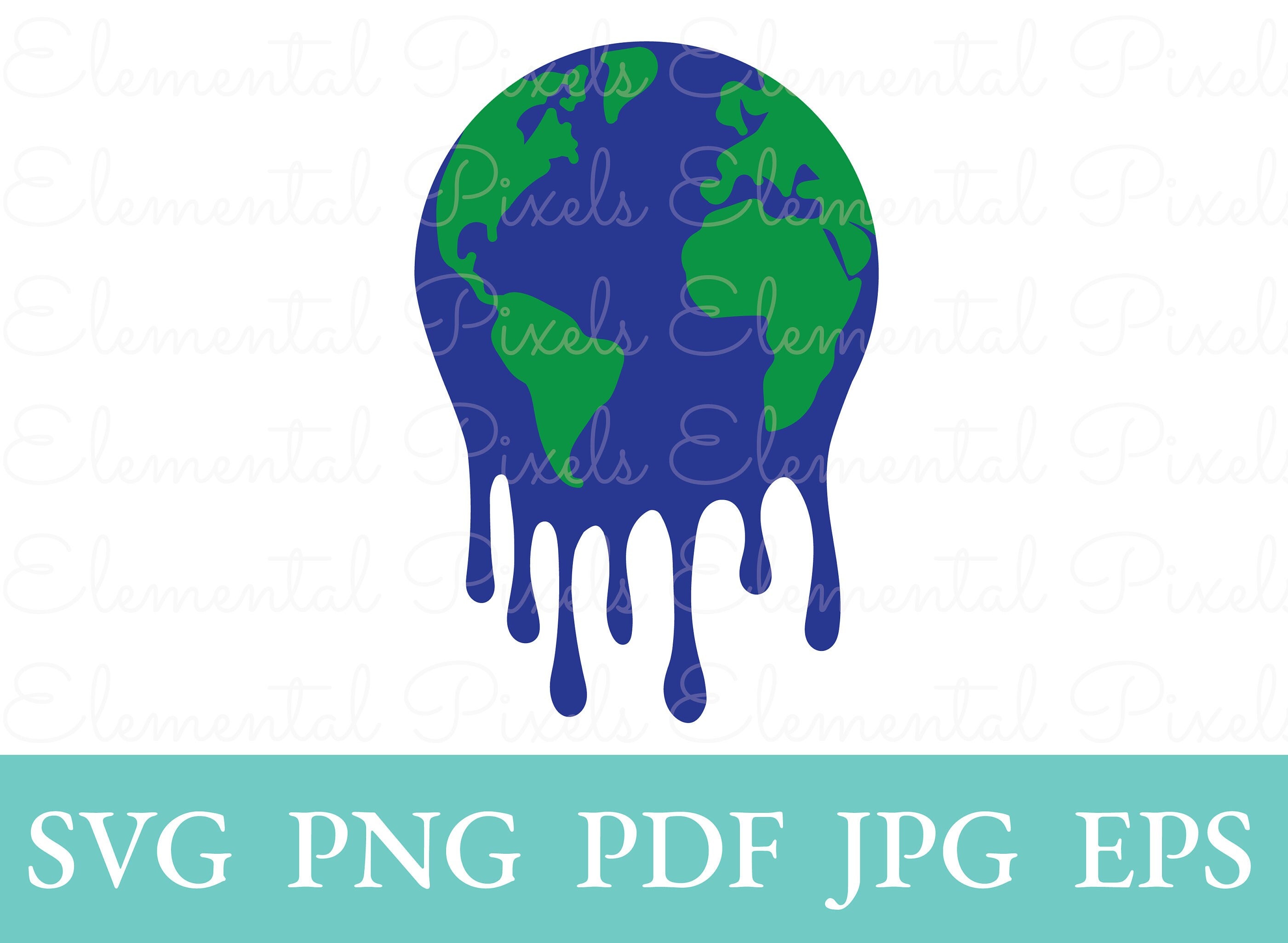 Schmelzende Erde svg Klimawandel png für Tshirts tropfende | Etsy Österreich