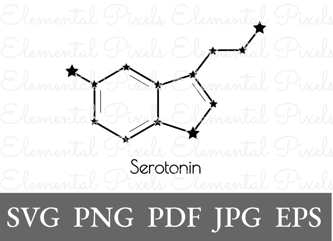 Serotonin Molecule Svg Constellation Print Neurotransmitter Art ...