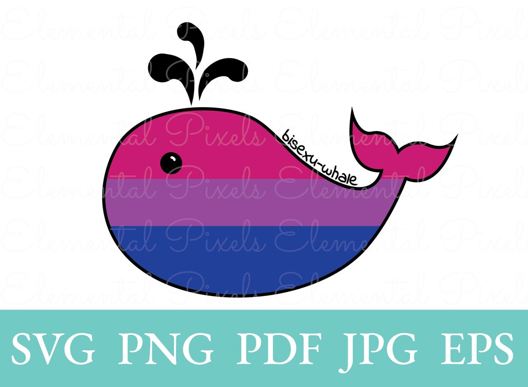 Bisexu-whale Svg Lgbtq Png Bi Pride Clipart Printable Queer Art Vector ...