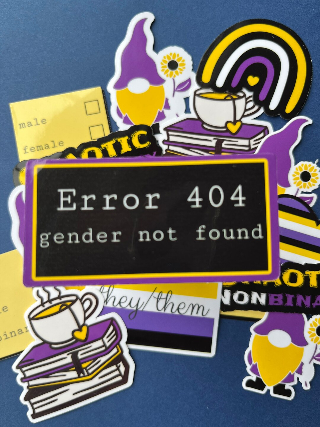 Nonbinary Sticker Pack, LGBTQ Stickers, Pride Stickers, Water Bottle ...