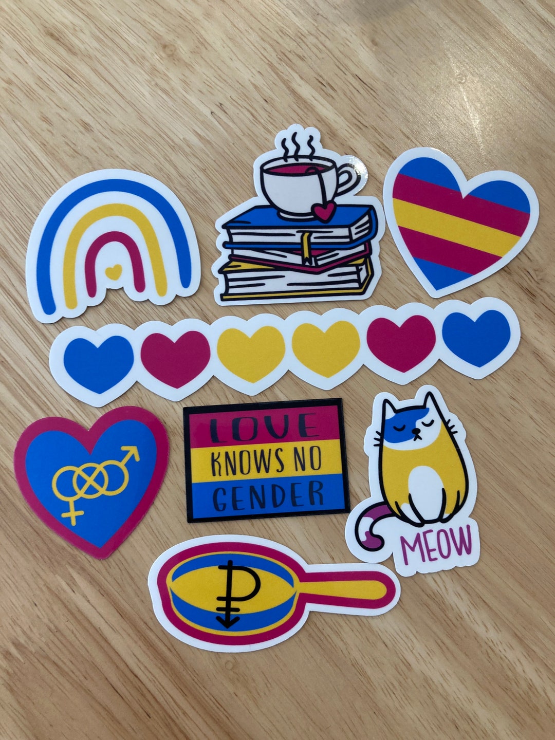 Pansexual Pride Sticker Pack, LGBTQ Stickers, Pride Stickers, Water ...