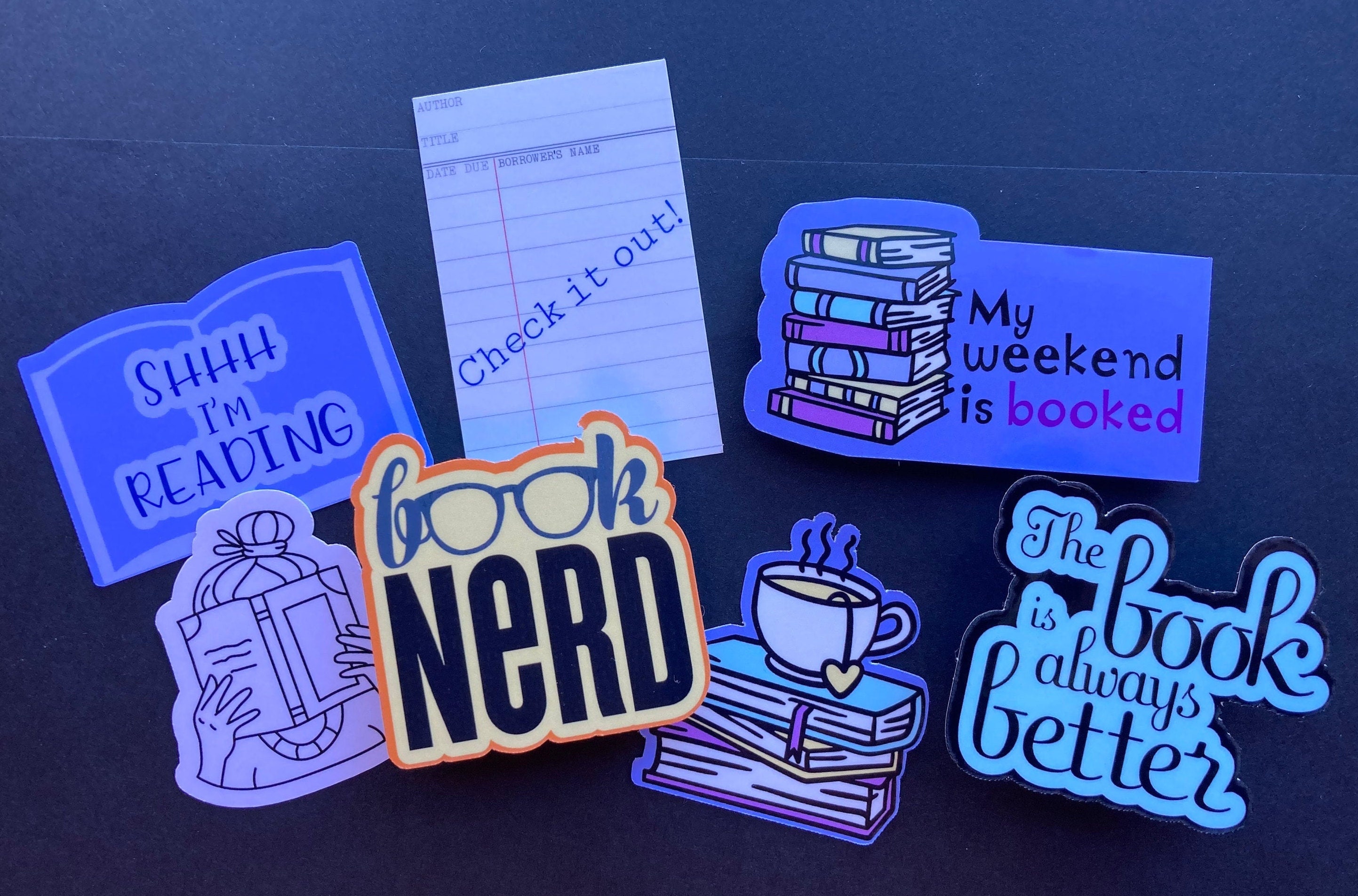 Book Nerd Sticker Pack Librarian Stickers Water Bottle - Etsy