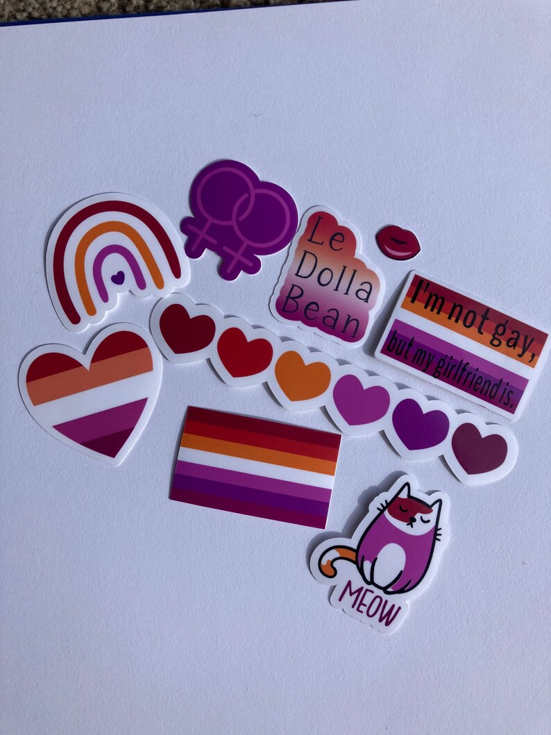 Lesbian Pride Stickers LGBTQ Stickers Pride Stickers Water - Etsy Hong Kong