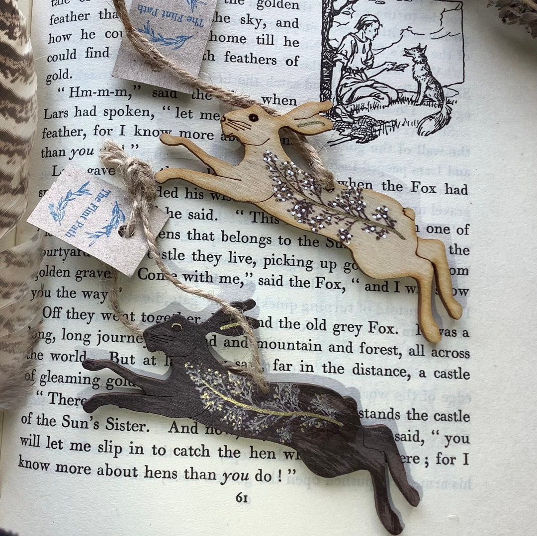 Hanging Hares Hand Painted Ornaments. - Etsy