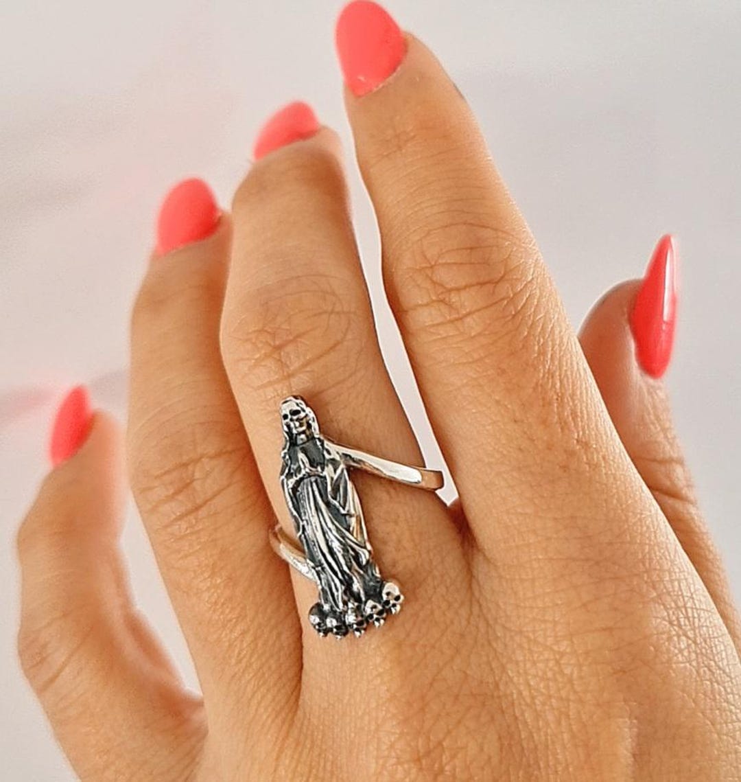 La Santa Muerte Ring 925 Silver - Beautifully Crafted Saint Death ...