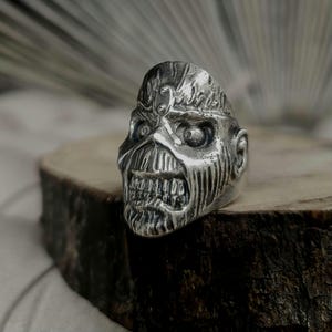 Handmade Sterling Silver Eddie Ring, Skull Ring, Biker Ring, Man Ring ...