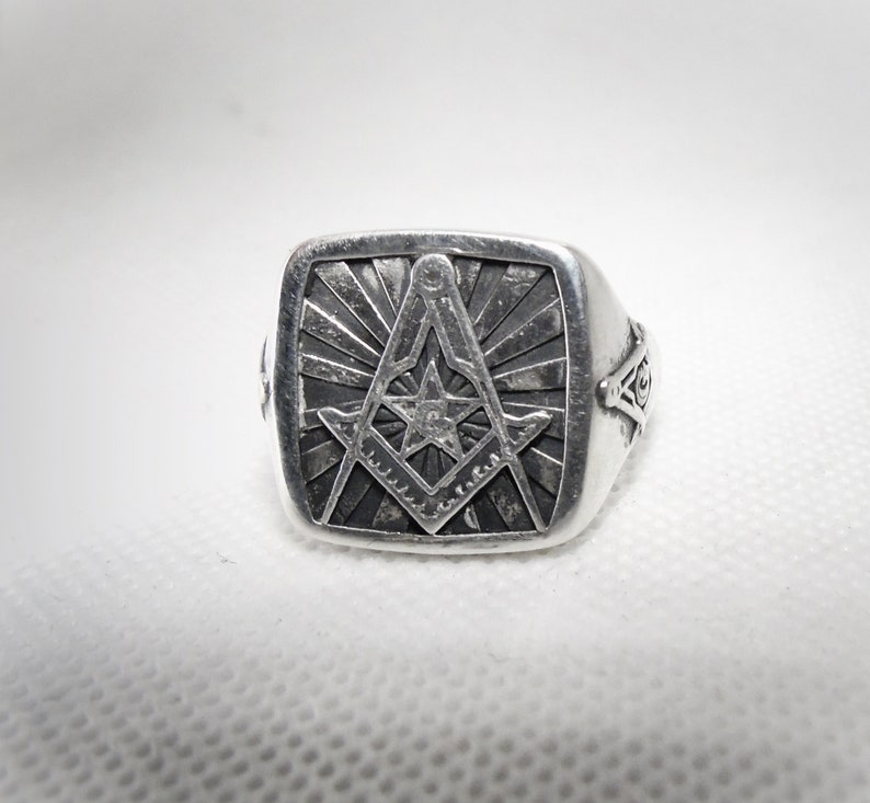 Masonic Square and Compass Symbol Ring Solid Freemasonry - Etsy