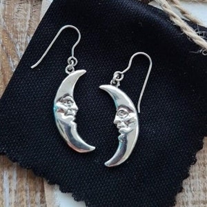Sterling Silver Moon Face Earrings - Add a Hint of Celestial Magic to ...