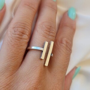 Handmade Parallel Bars Ring - Sterling Silver - Bar Ring - Plug Ring ...