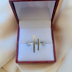 Handmade Parallel Bars Ring - Sterling Silver - Bar Ring - Plug Ring ...