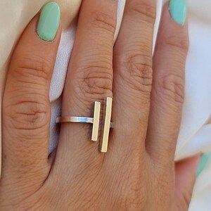 Handmade Parallel Bars Ring - Sterling Silver - Bar Ring - Plug Ring ...