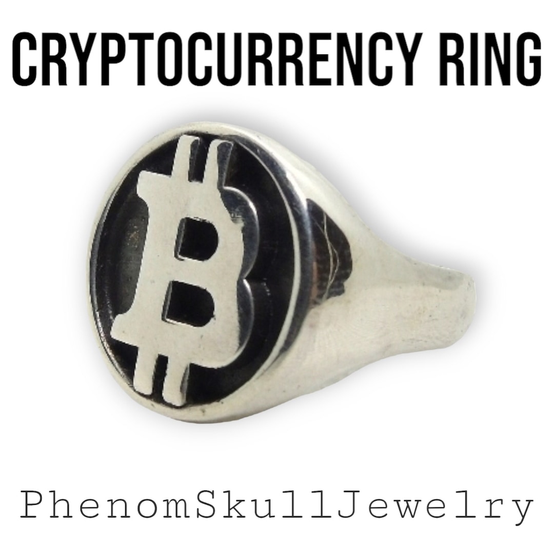 Handmade Crypto Ring Solid Silver, Sleek Design, Perfect Gift for Tech ...