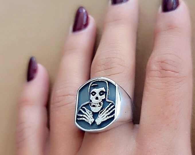 Crimson Ghost Signet Silver Ring, Rock Merchandise, Punk Rock Gift ...