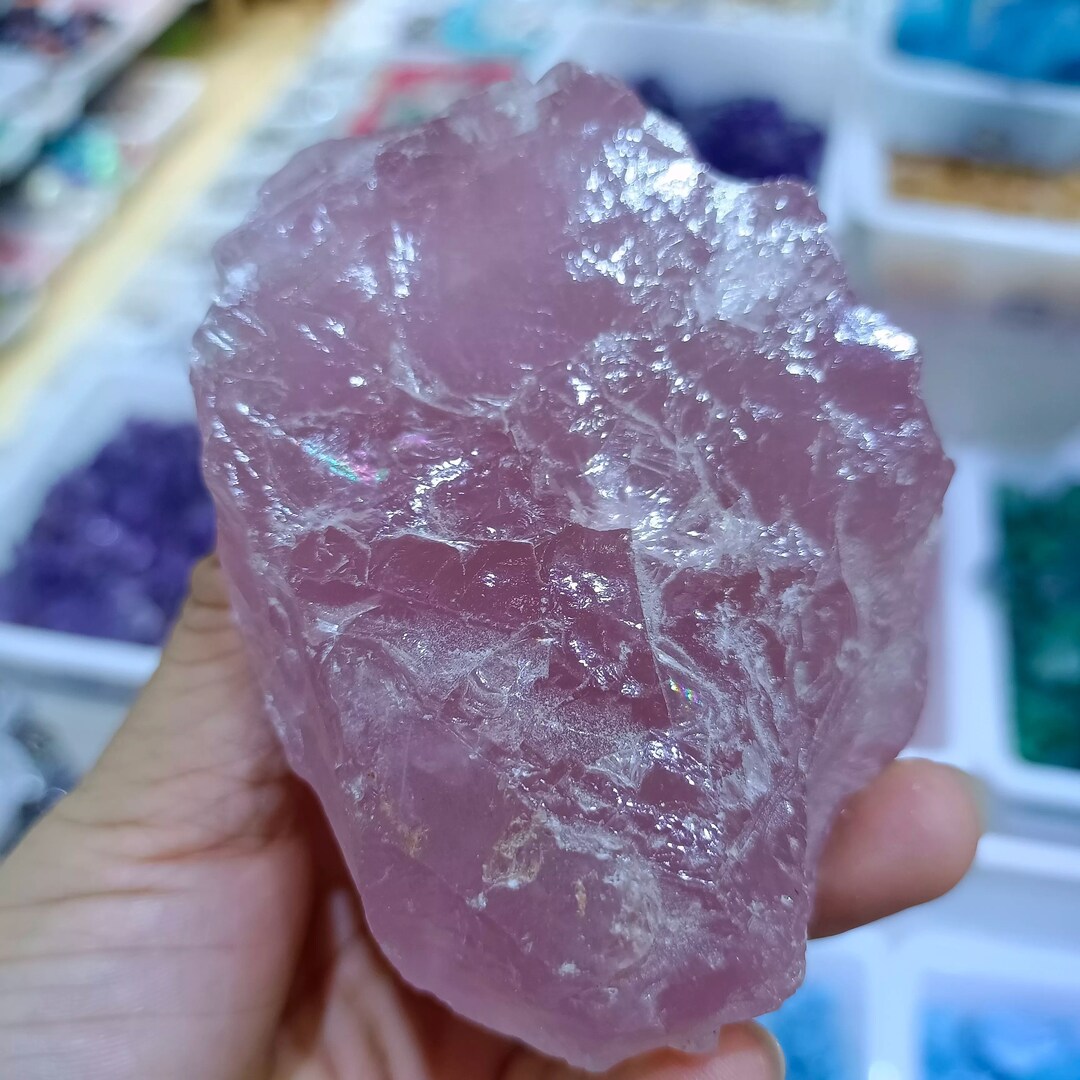 Natural Powder Crystal Large Raw Stonerough Pink Stonepink - Etsy