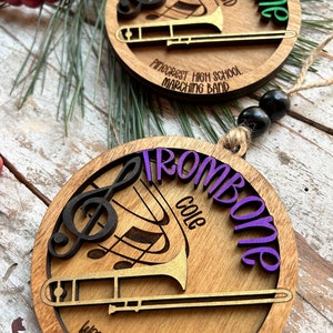 Personalized Trombone Marching Band Christmas Tree Ornament | Brass ...