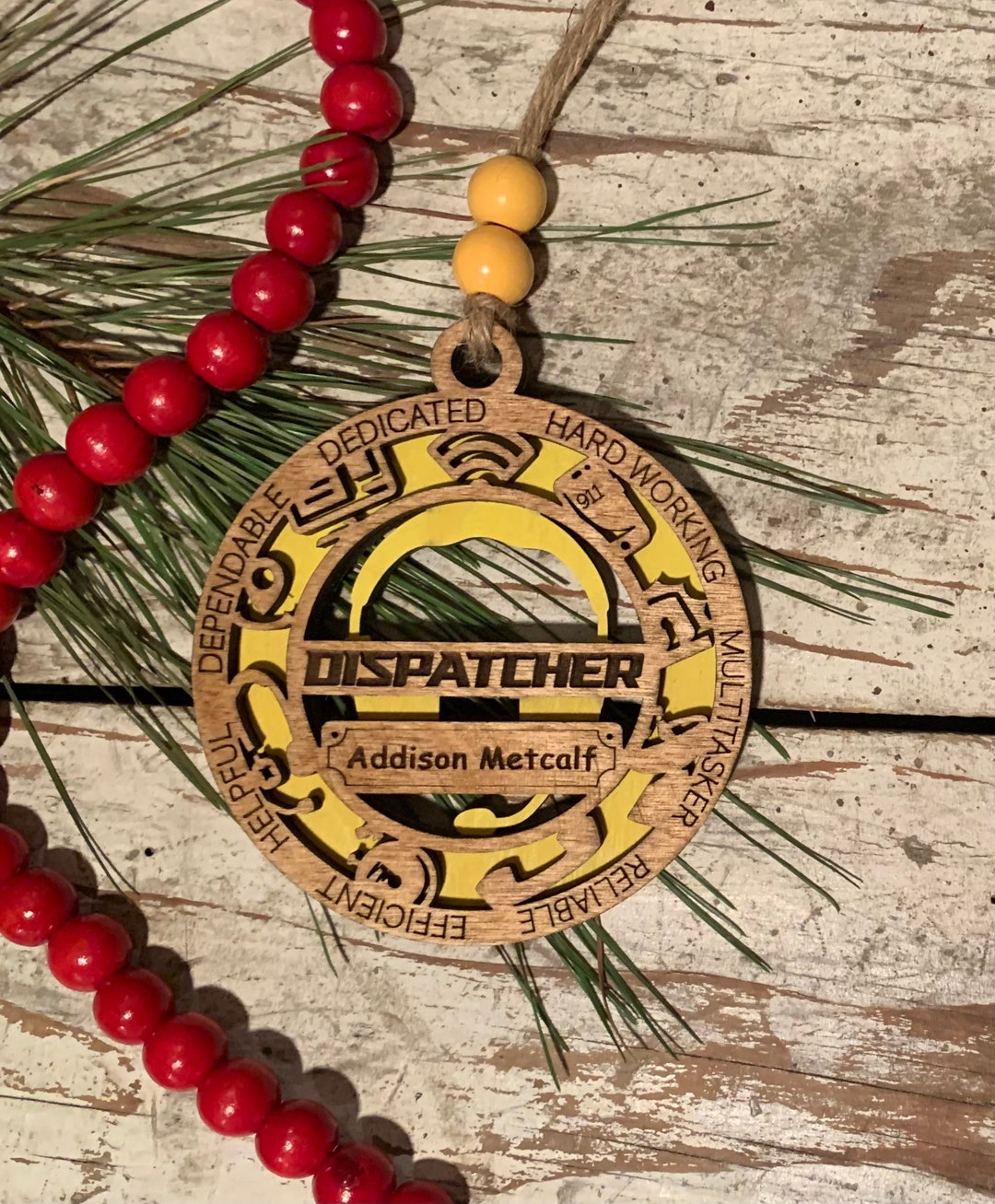 Personalized Dispatcher First Responder Christmas Keepsake Ornament - Etsy