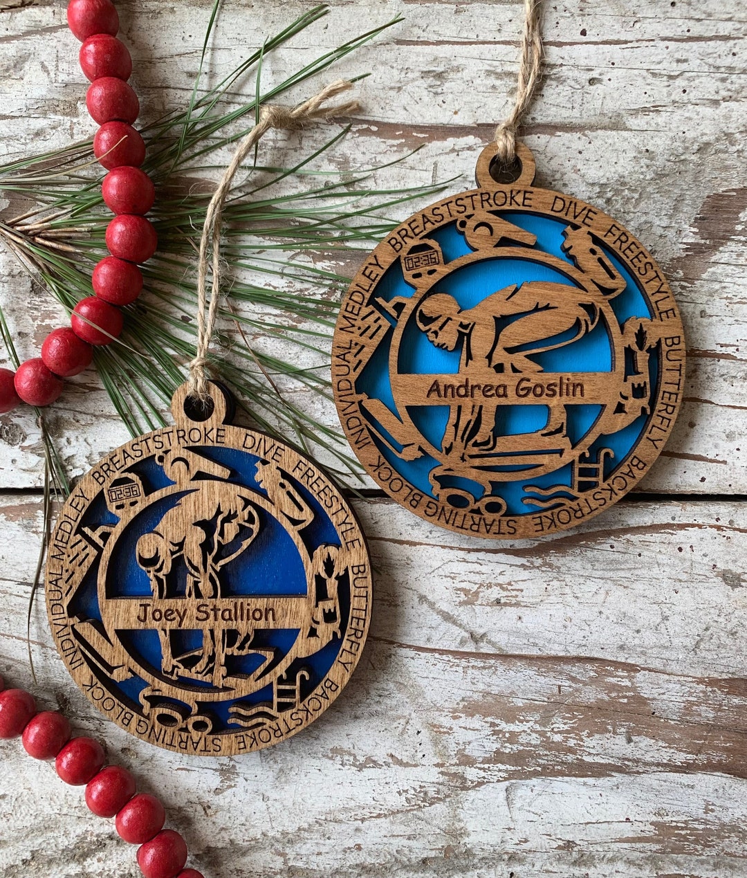 Personalized Swim Christmas Tree Ornament | Gift for High School ...