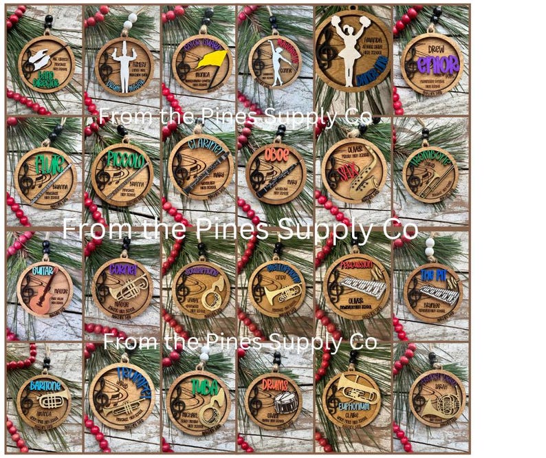 Personalized French Horn Concert Band Christmas Tree Ornament | Brass ...