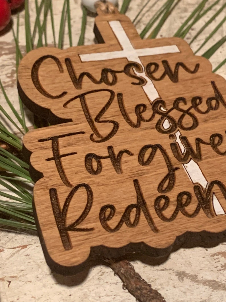 Chosen Blessed Forgiven Redeemed on Cross Religious - Etsy