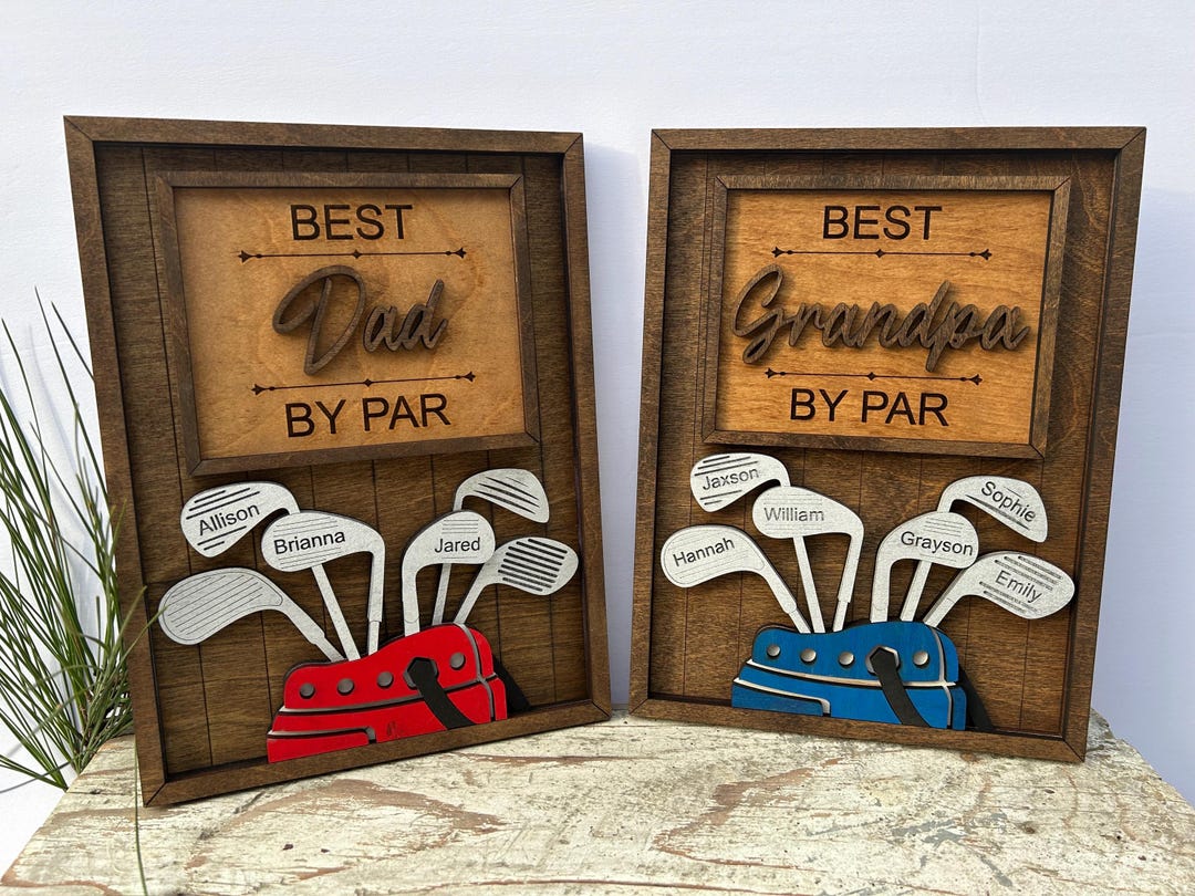 Personalized Dad or Grandpa Golf Sign | Best Dad by Par Fathers Day ...