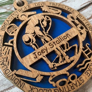 Personalized Swim Christmas Tree Ornament | Gift for High School ...