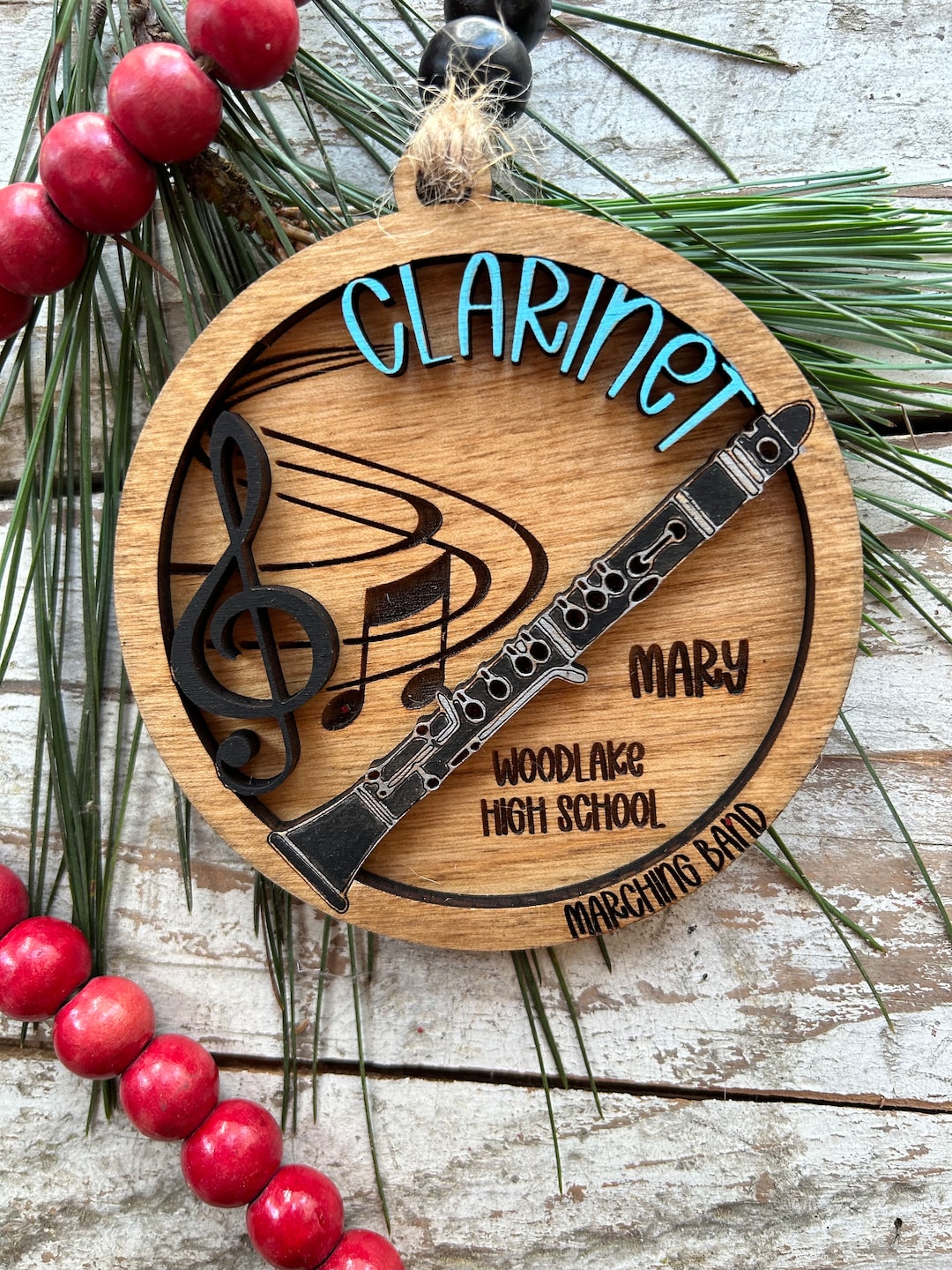 Personalized Clarinet Marching Band Christmas Tree Ornament | Music ...