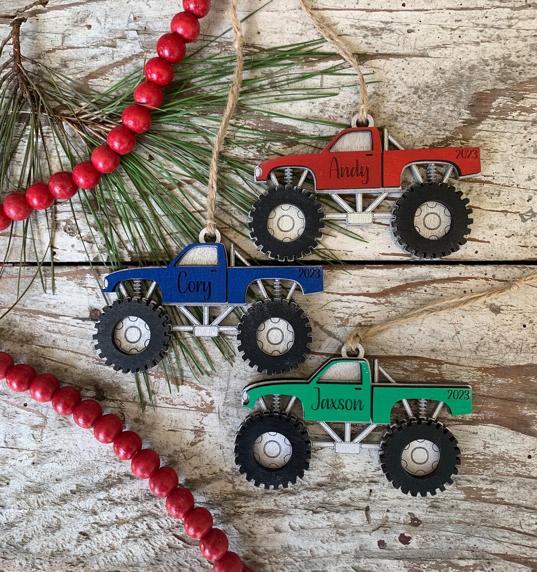 Personalized Monster Truck Christmas Ornament | Demolition Derby ...