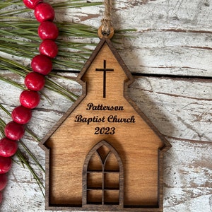 Personalized Church Christmas Tree Ornament Gifts for Sunday School ...