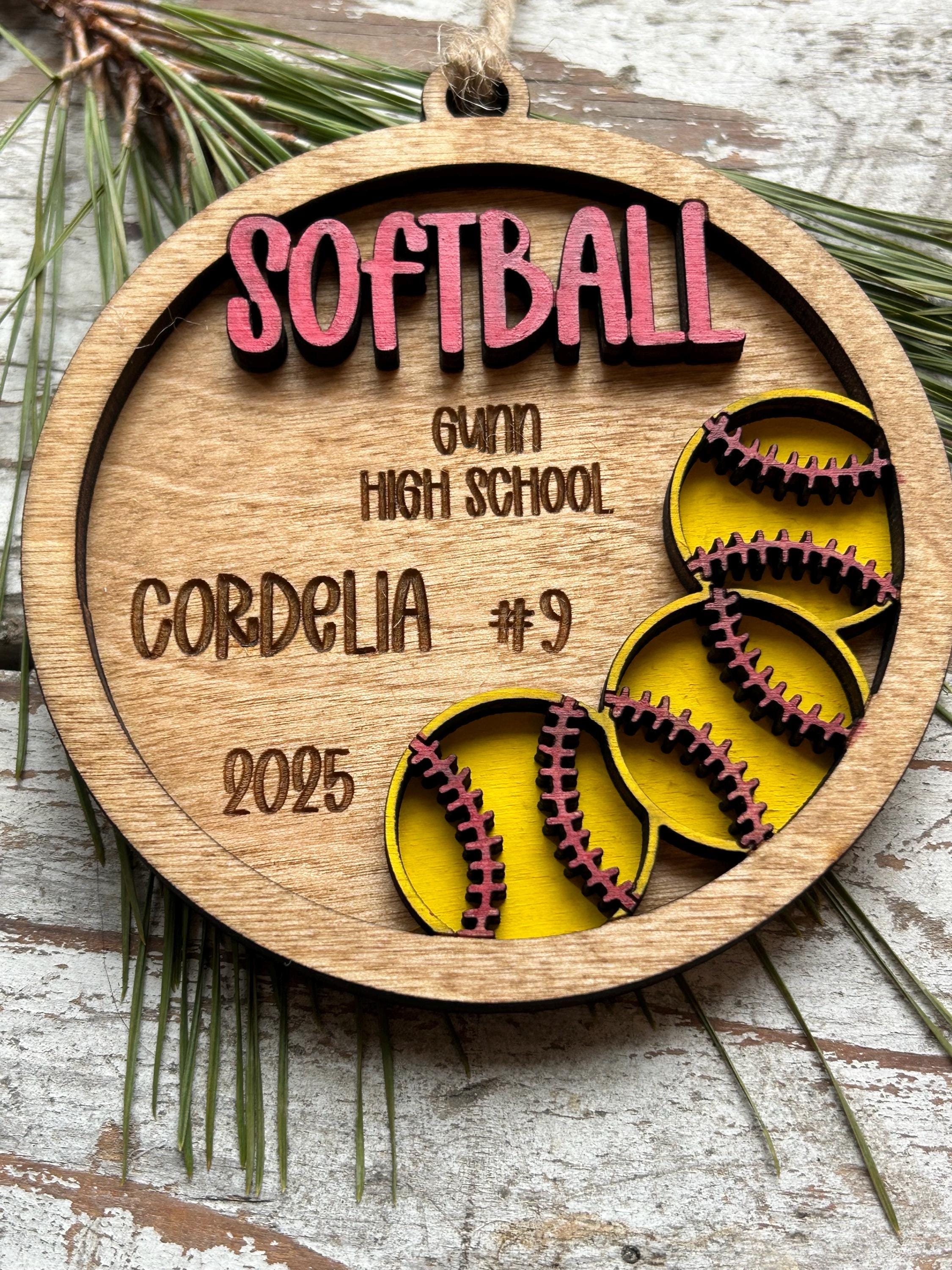 Personalized Softball Player Christmas Tree Ornament | Gift for High ...