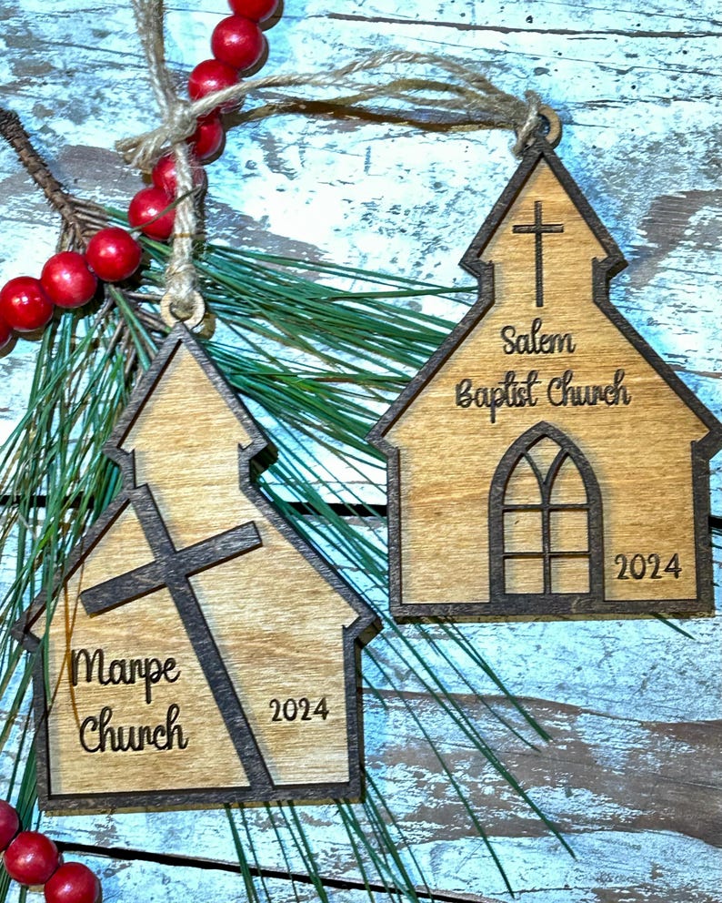 Personalized Church Christmas Tree Ornament | Gift for Sunday School ...