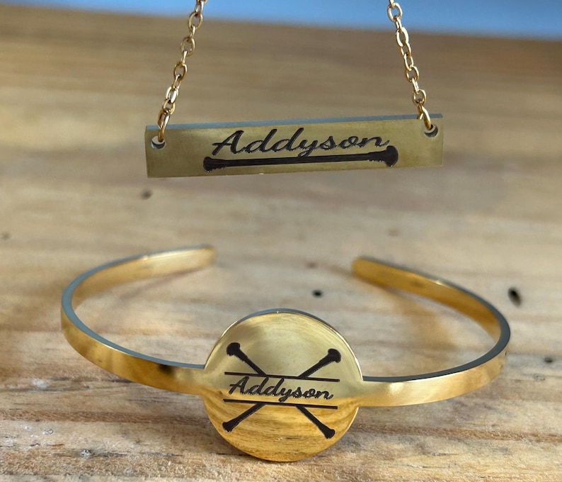 Personalized Baton Twirler Name Bar Necklace and Bracelet | Custom ...
