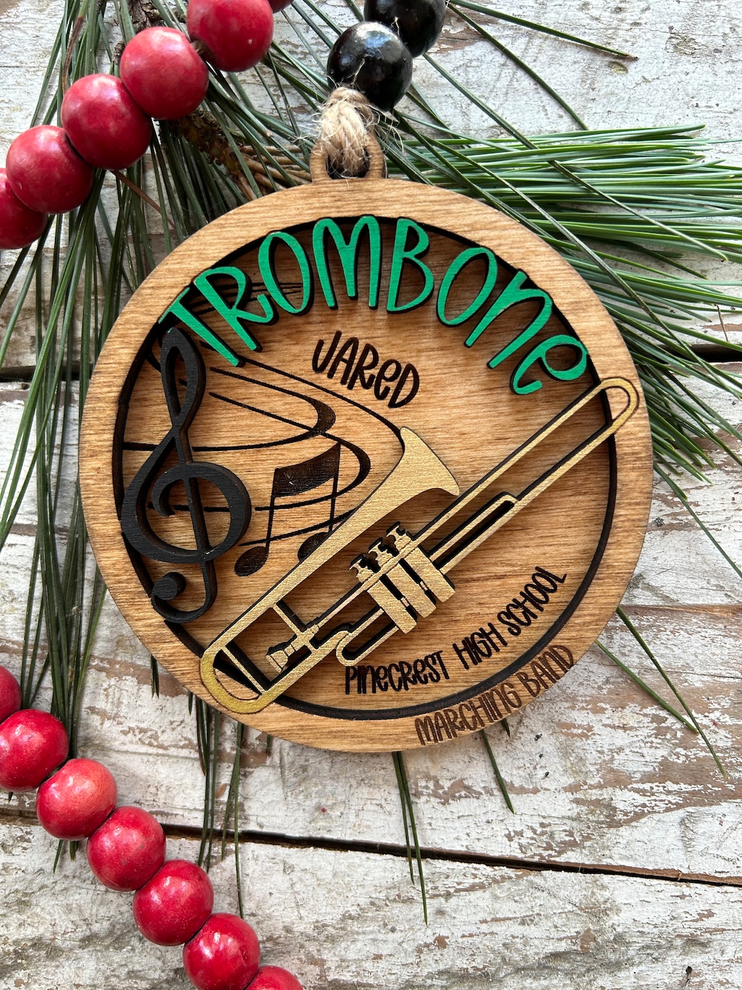 Personalized Trombone Marching Band Christmas Tree Ornament Brass Music ...
