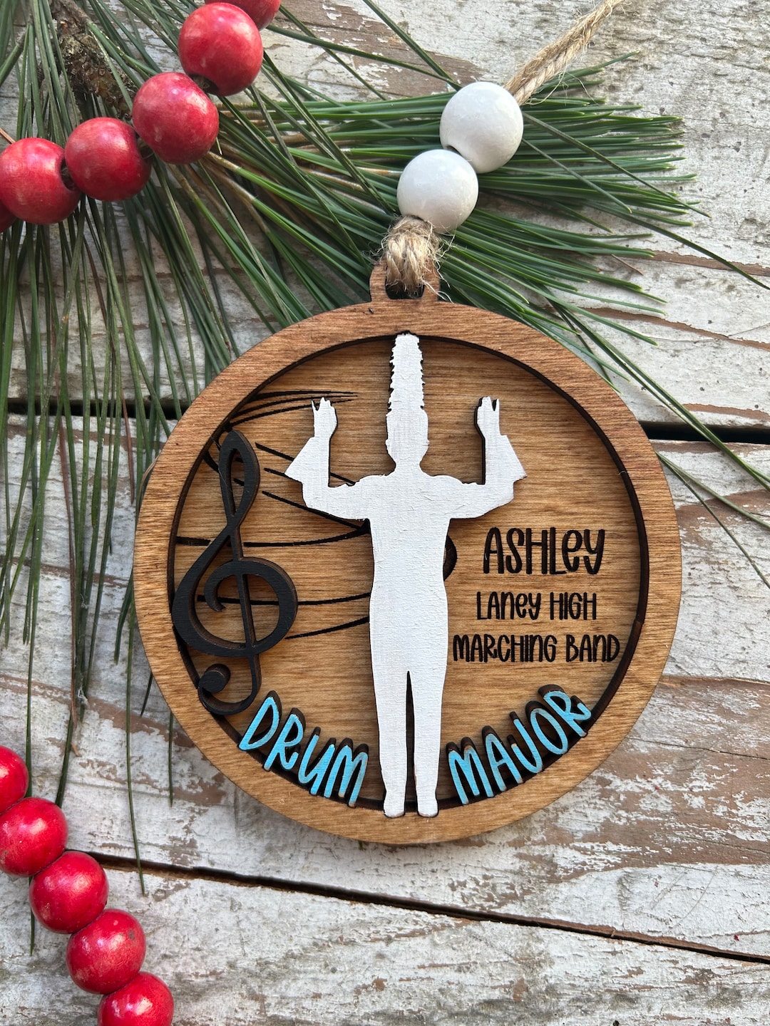 Personalized Drum Major Marching Band Christmas Tree Ornament | Custom ...